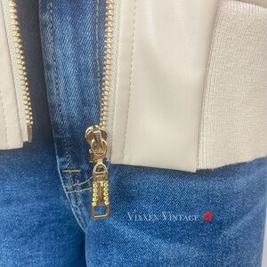 Sioni | Jackets & Coats | Sioni Faux Leather Knit Fullzip Bomber Jacket ...